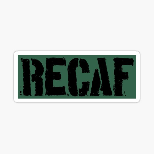 "Recaf" Sticker for Sale by Vagrantwanderer | Redbubble