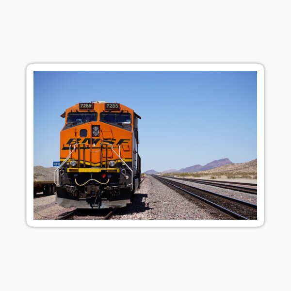 "BNSF Train Mojave Desert" Sticker by sublimepw | Redbubble