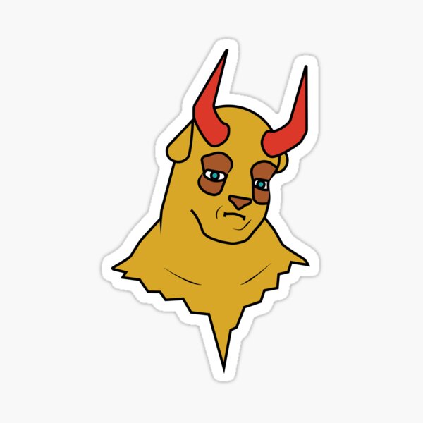 "Sad Buffalo Demon - Red" Sticker for Sale by LordBigboy | Redbubble