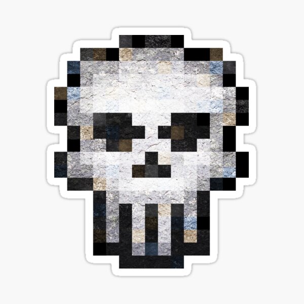 "Pixel Block Skull" Sticker by PIX-L-8 | Redbubble