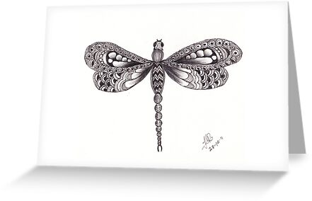 "ZenTangle Dragonfly " Greeting Cards by Kerryn Rowe | Redbubble