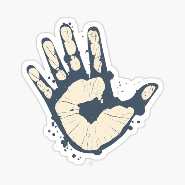 "Hand Print" Sticker for Sale by misdememeor | Redbubble