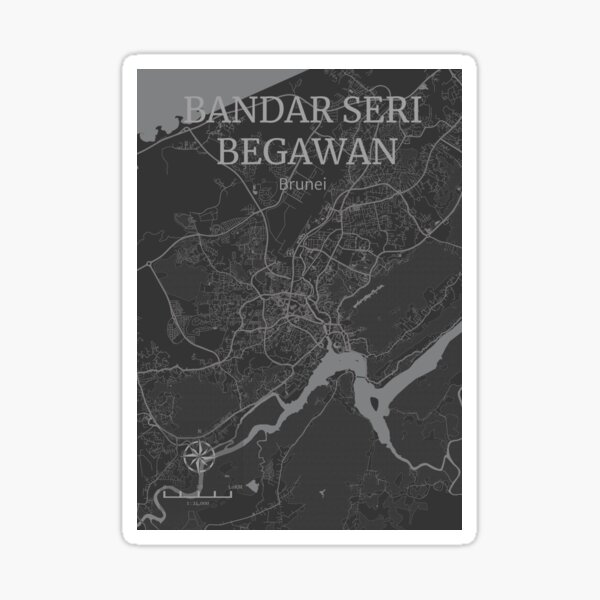 "Bandar Seri Begawan Brunei City Map" Sticker for Sale by localprideart ...