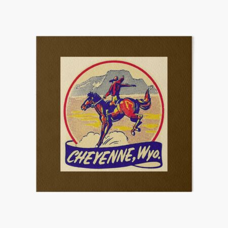 "Vintage Cheyenne, Wyoming Travel Souvenir Sticker" Art Board Print by ...
