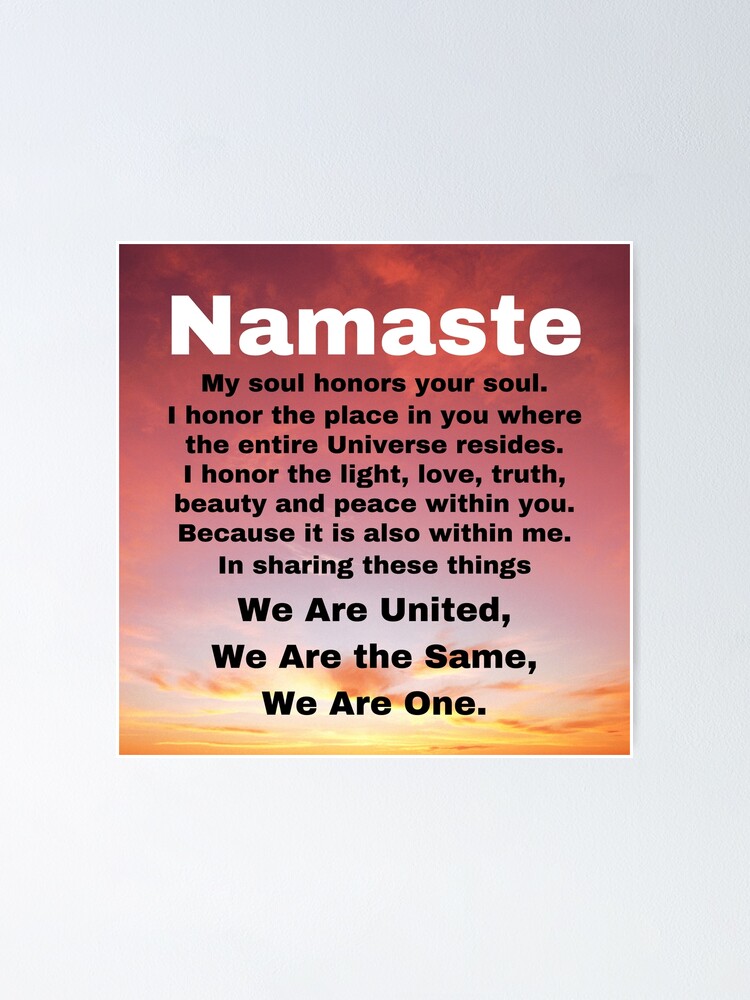 "Namaste" Poster for Sale by mdhartt | Redbubble