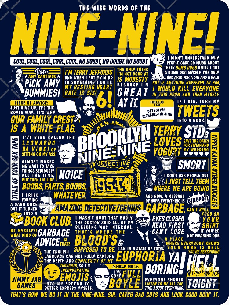 "Wise Words of the Nine-Nine" Sticker for Sale by huckblade | Redbubble