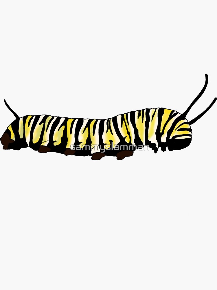 "Monarch Caterpillar " Sticker for Sale by sammyslammah | Redbubble