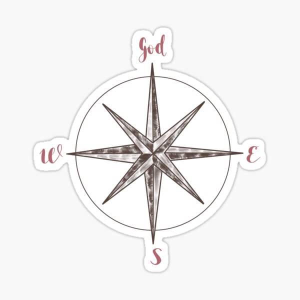 God Compass Sticker For Sale By Gjryal Redbubble