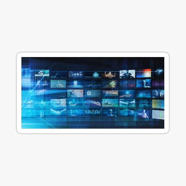 "Digital Entertainment and Streaming Broadcast Technology Art" Sticker ...