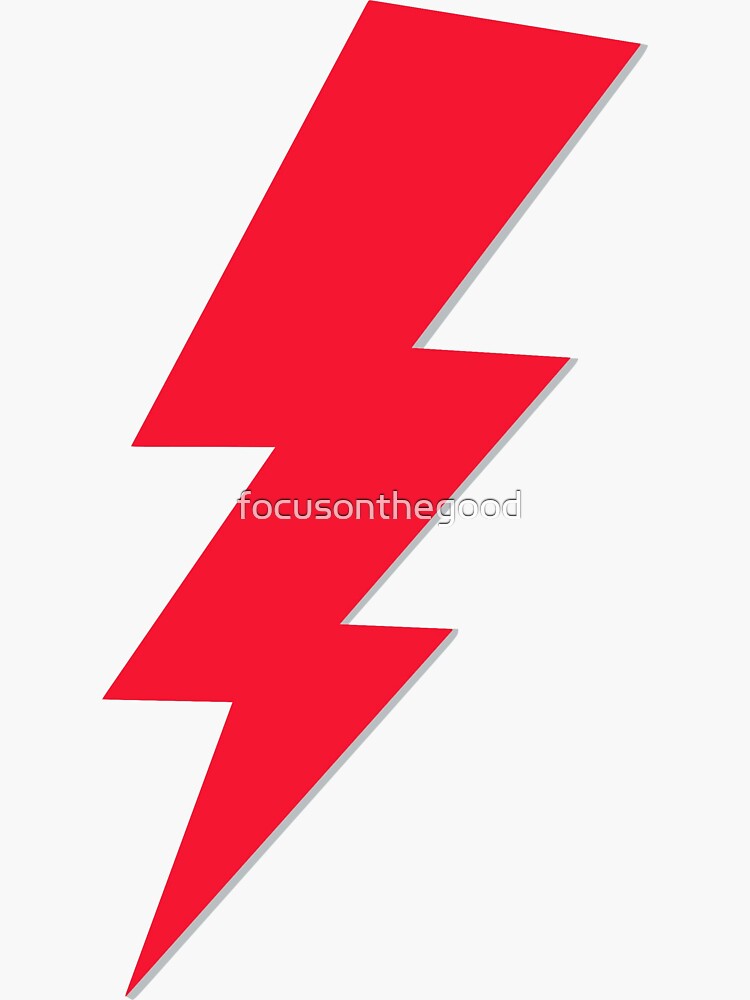 "red lightning bolt" Sticker by focusonthegood | Redbubble