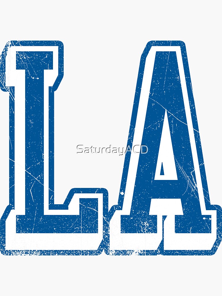 "LA - block abv - 32" Sticker for Sale by SaturdayACD | Redbubble
