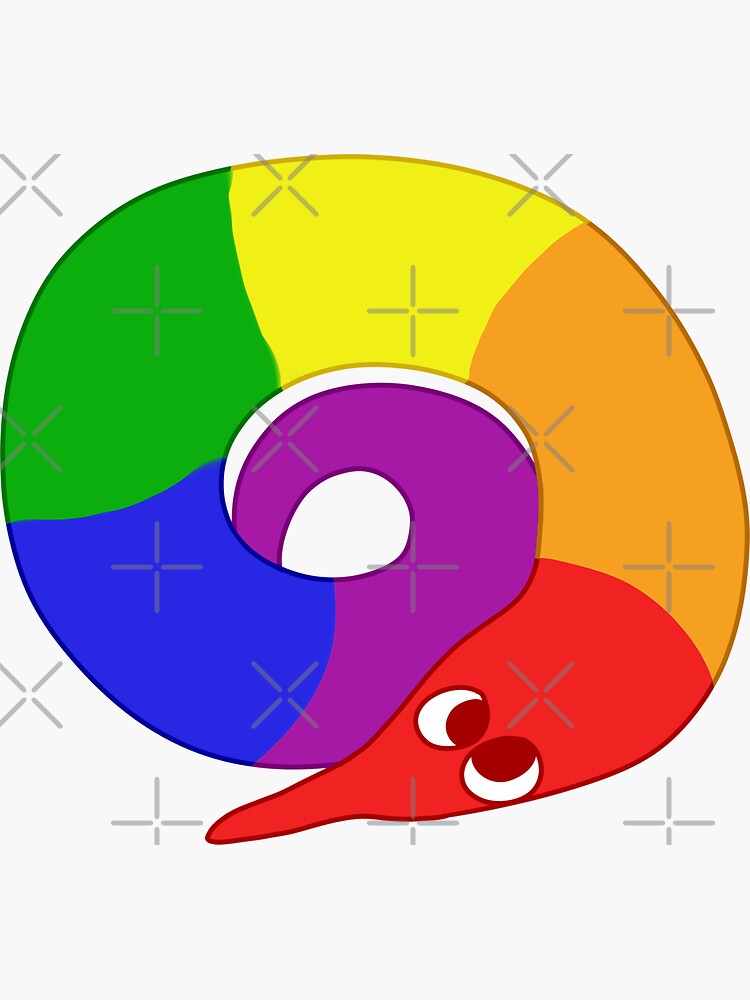 "Pride Worm On String - Rainbow" Sticker by chaiiteaa | Redbubble
