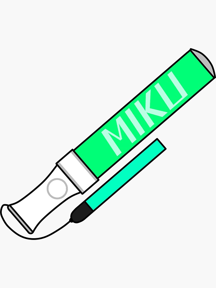 "Hatsune Miku Glow Stick— Miku" Sticker by candyboii-draws | Redbubble