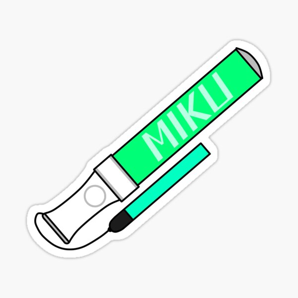 "Hatsune Miku Glow Stick— Miku" Sticker by candyboii-draws | Redbubble