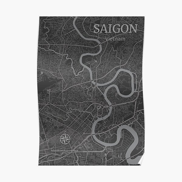 "Saigon Vietnam City Map Art Deco" Poster for Sale by localprideart ...