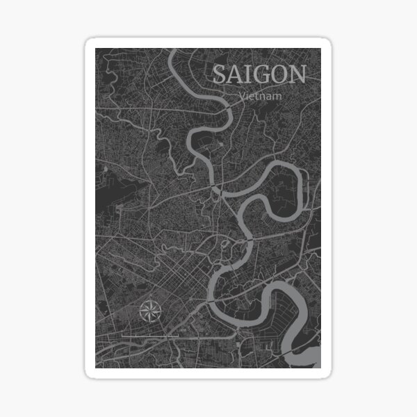 "Saigon Vietnam City Map Art Deco" Sticker for Sale by localprideart ...