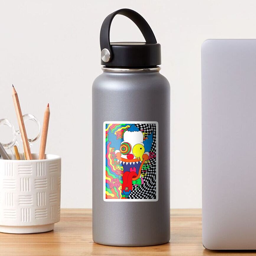 "trippy krusty the clown" Sticker for Sale by gaspfeed | Redbubble