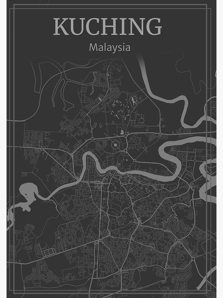 Lámina fotográfica «Kuching Malasia Mapa de la ciudad Art Deco» de ...