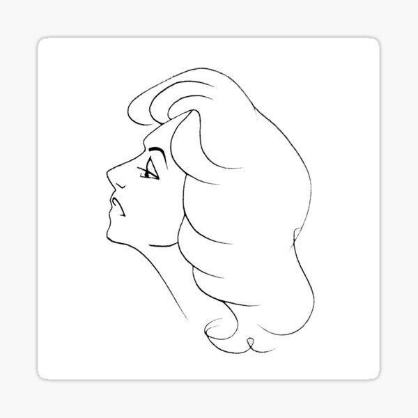 ""Haughty" Doodle - Vintage-Inspired Line Drawing" Sticker by SaltPinch ...