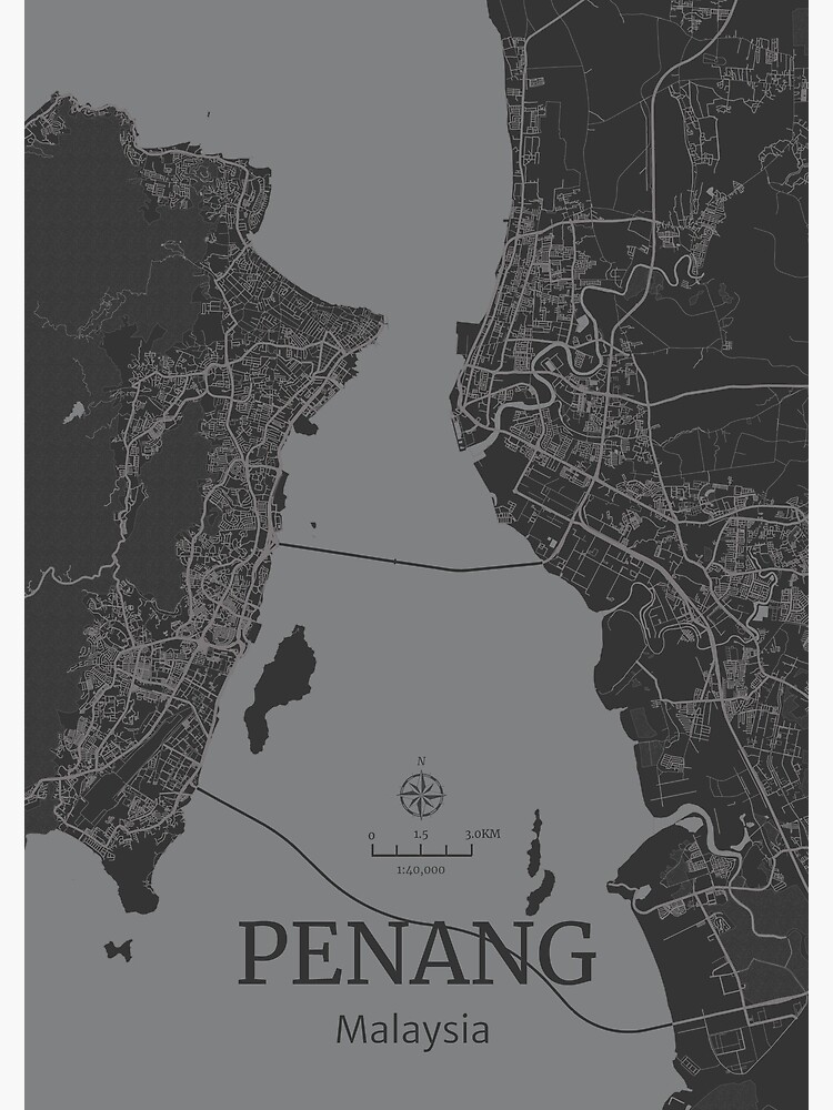 "Penang Malaysia City Map Art Deco" Poster for Sale by localprideart ...