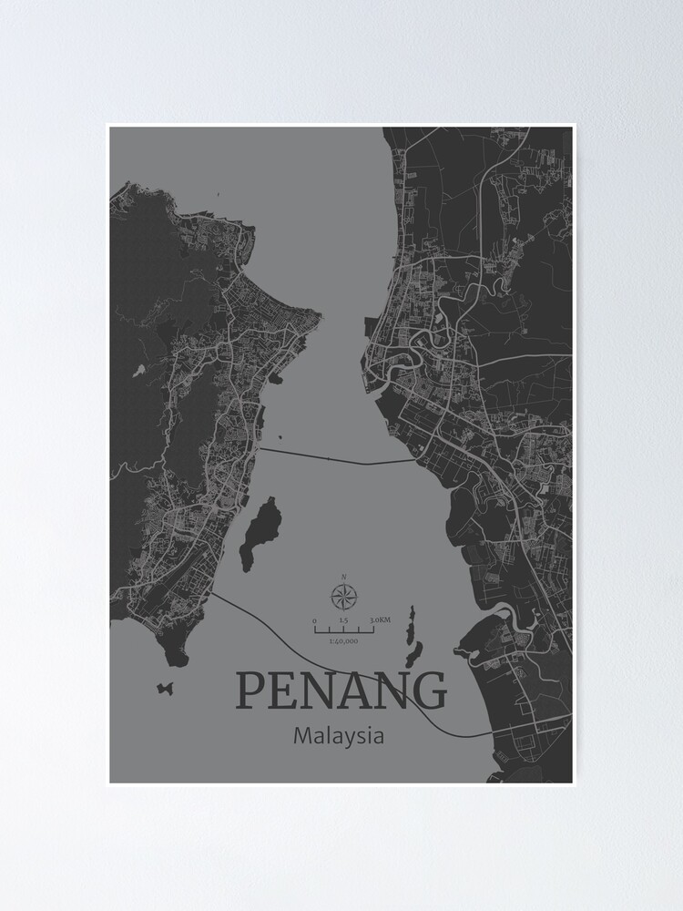 "Penang Malaysia City Map Art Deco" Poster for Sale by localprideart ...