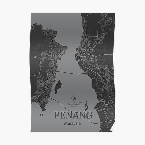 "Penang Malaysia City Map Art Deco" Poster for Sale by localprideart ...