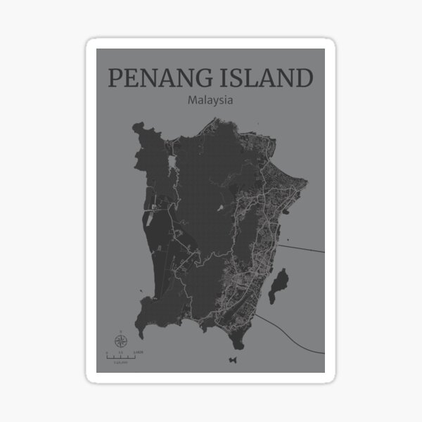 "Penang Island City Map Art Deco" Sticker for Sale by localprideart ...