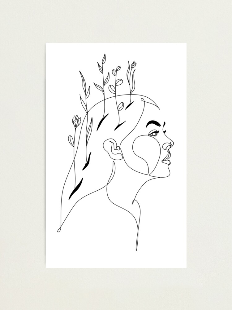 Lámina fotográfica «Cabeza de flor mujer Lámina | Mujer con plantas en ...