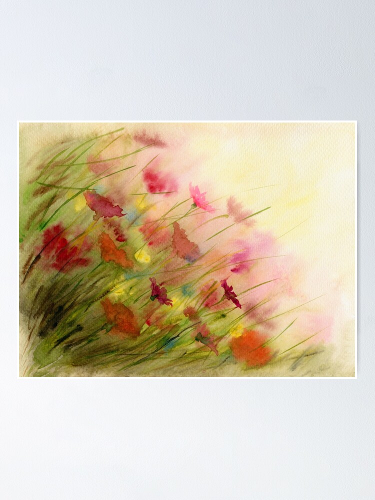 "Wild Flowers Watercolor Painting" Poster by LalisArts | Redbubble