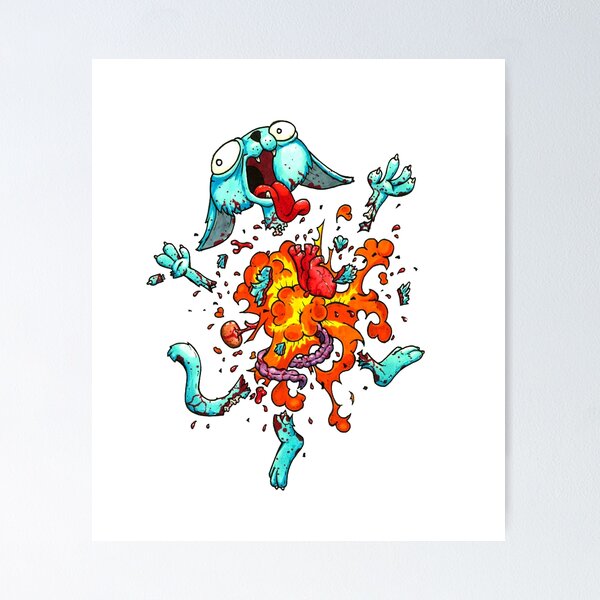 "Exploding Cat" Poster for Sale by Mr Brabbel | Redbubble
