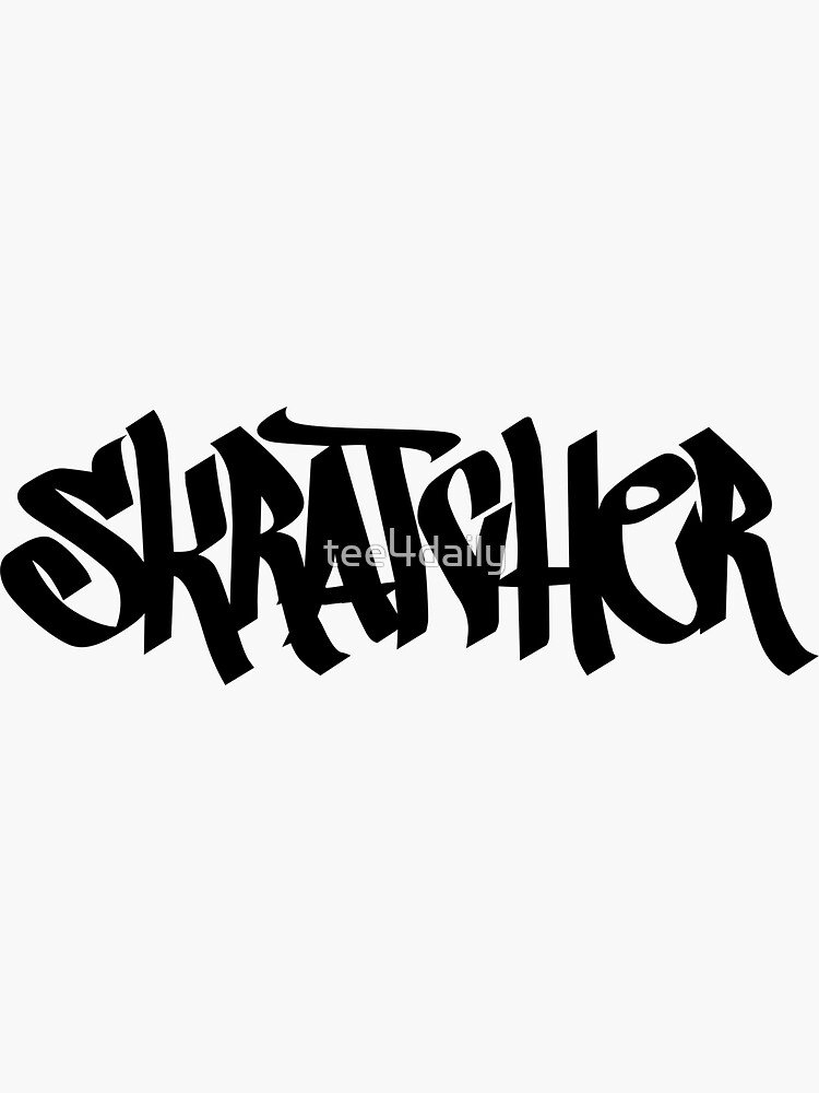 "Skratcher Tag Blk" Sticker for Sale by tee4daily | Redbubble