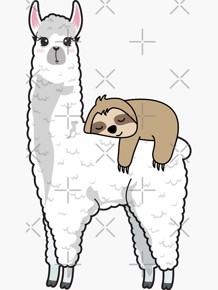 "PATRONUS SLOTH RIDING ON LLAMA ALPACA, OFFICIAL NAPPING" Sticker by ...