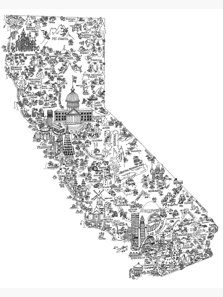 California Map Drawing