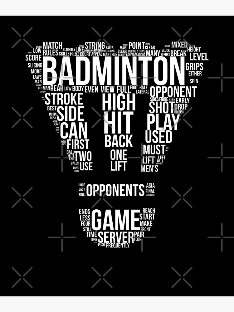 Badminton Terms Word Cloud Badminton Gift Badminton Player Premium ...