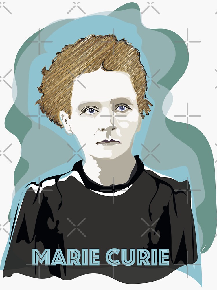"Marie Curie portrait" Sticker by Slownessi | Redbubble