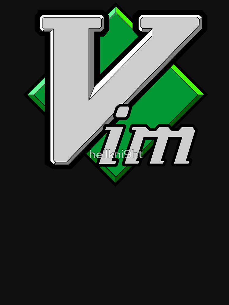 "Vim Official Logo (Black background)" T-shirt for Sale by hellkni9ht ...