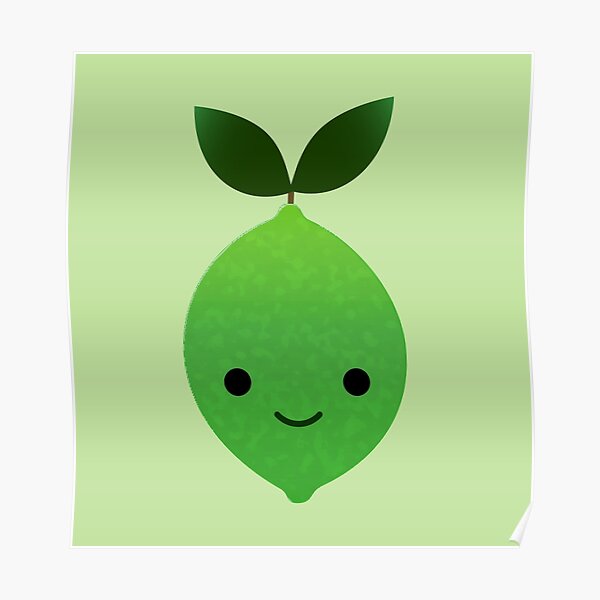 "Cute Kawaii Lime" Poster for Sale by Eggtooth | Redbubble