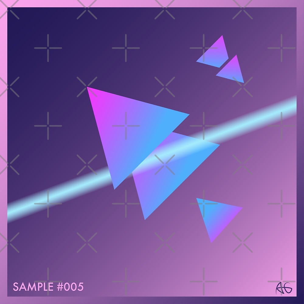 "The Aesthetic Vaporwave Triangles Abstract Design #005" by Gavirlas ...