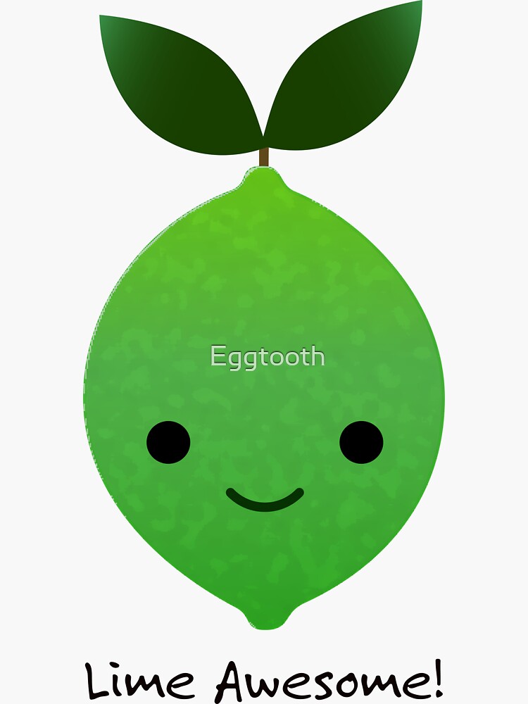 "Lime Awesome Kawaii Lime" Sticker by Eggtooth | Redbubble