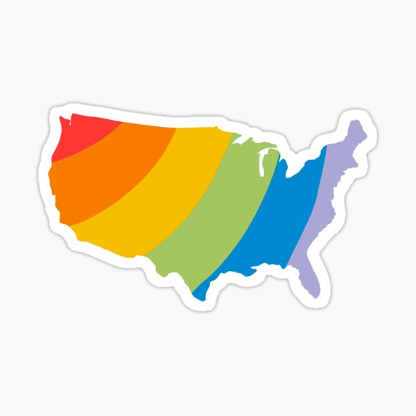 "Rainbow America USA Pride Flag Vinyl Sticker" Sticker for Sale by ...