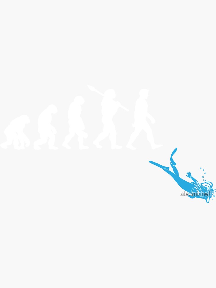 "Scuba Diving Human Evolution" Sticker for Sale by alexmichel | Redbubble