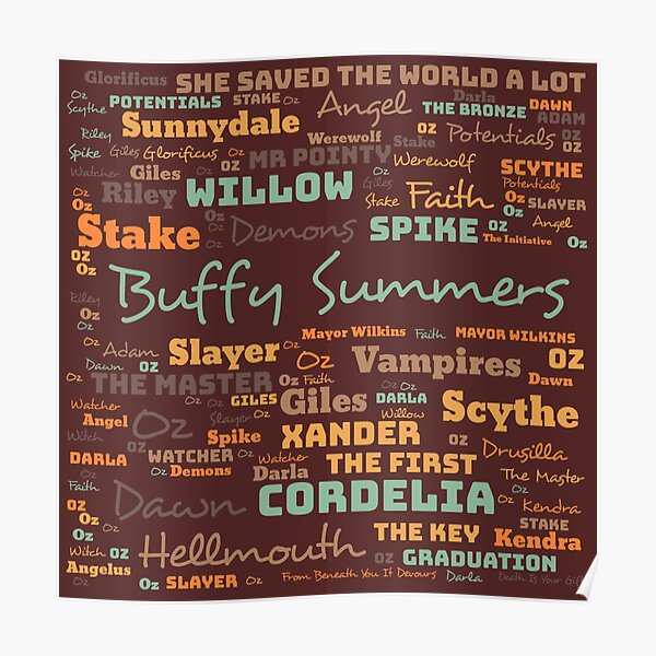 "Buffy Word Art" Poster by -JustJames- | Redbubble