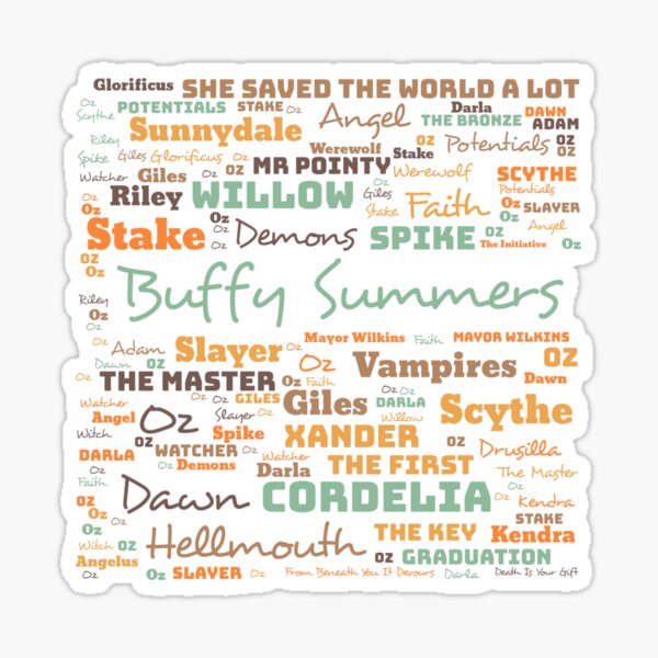 "Buffy Word Art" Sticker by -JustJames- | Redbubble