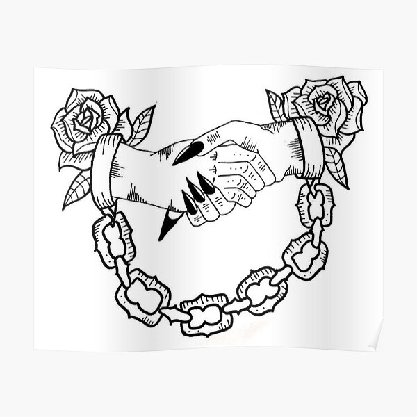 "Shake Hands with the Devil Printed Design " Poster by TamsinTattoos ...