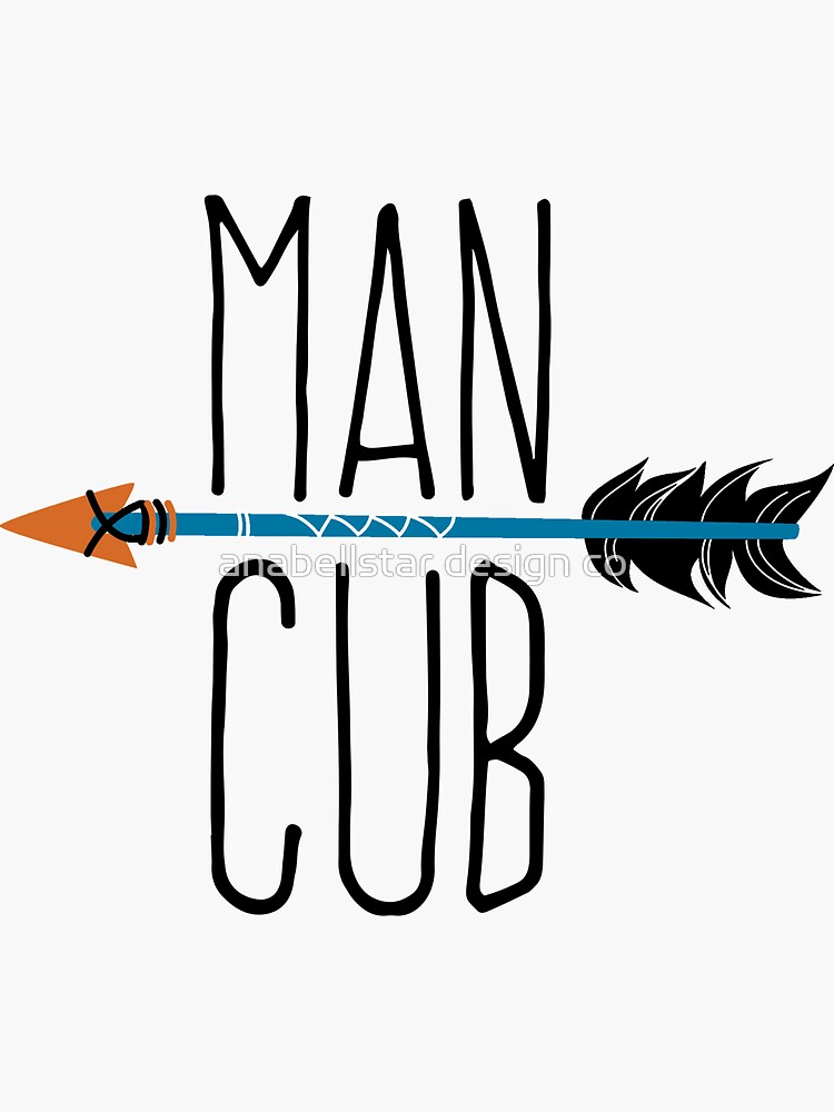 "Man Cub with Arrow" Sticker for Sale by anabellstar | Redbubble