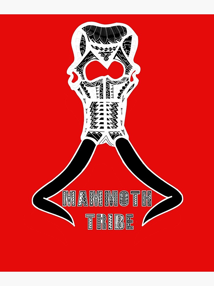 "Inverted Mostly Black Mammoth Tribe Mammoth Skull Tribal" Poster for ...