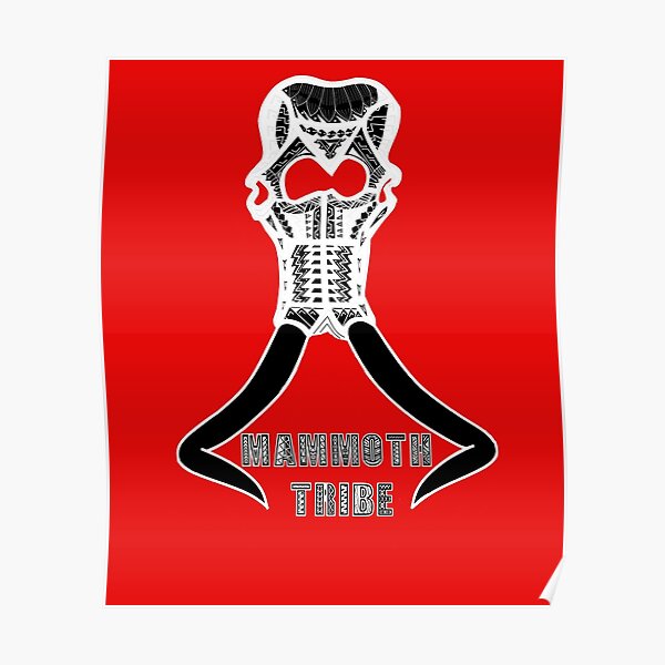 "Inverted Mostly Black Mammoth Tribe Mammoth Skull Tribal" Poster for ...
