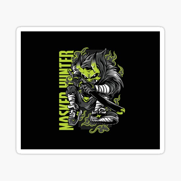 "Masked Hunter" Sticker for Sale by leen12 | Redbubble