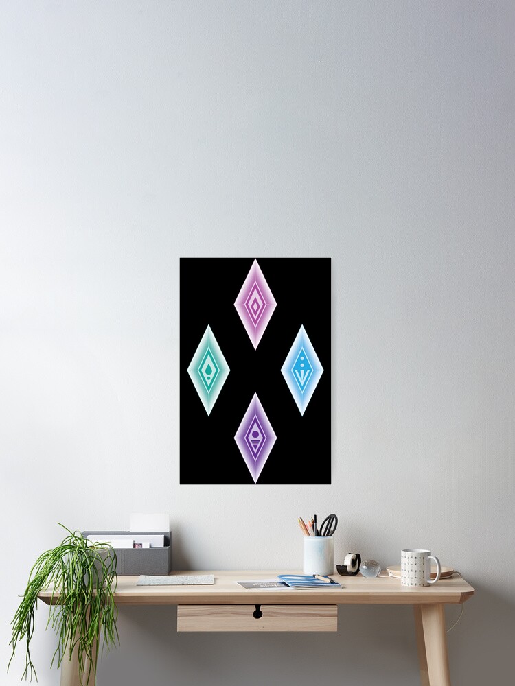 "Frozen Four Elements" Poster for Sale by AquaHeartGirl | Redbubble