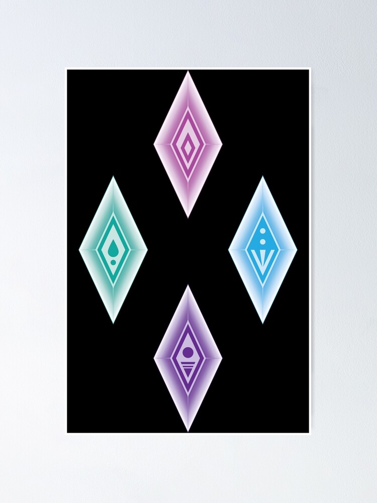 "Frozen Four Elements" Poster for Sale by AquaHeartGirl | Redbubble